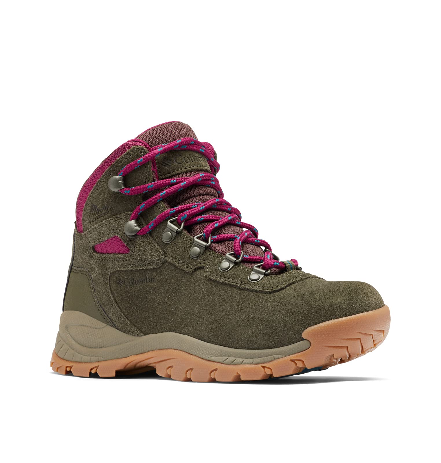 Columbia Women's Newton Ridge Plus Waterproof Amped, Peatmoss/Red Onion, 11