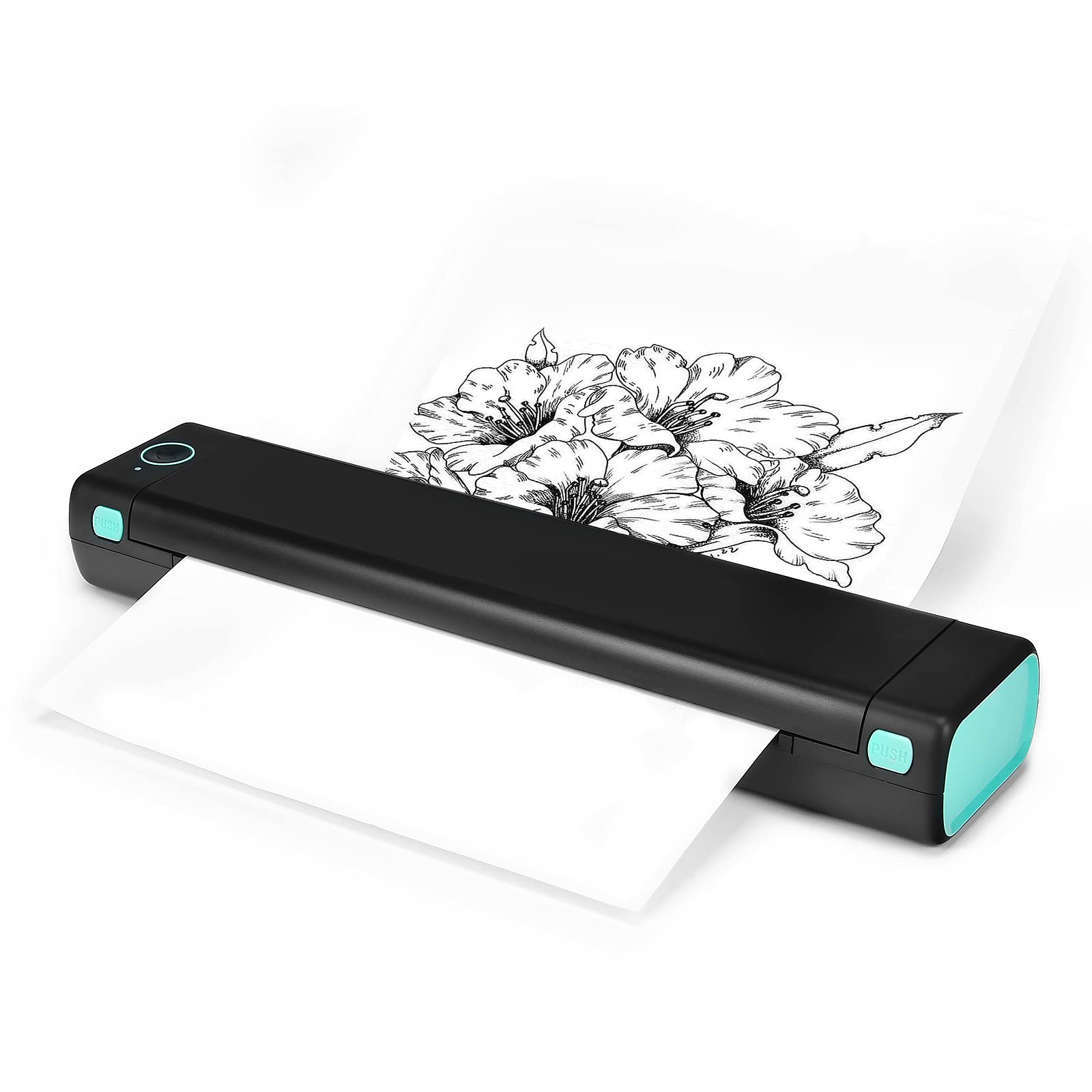 Portable Printers Wireless for Travel Mini Printer, Bluetooth Mobile Printer, Inkless Thermal Printer Support 8.26"x11.69" A4 Thermal Paper, Compatible with Android and iOS Phone & Laptop