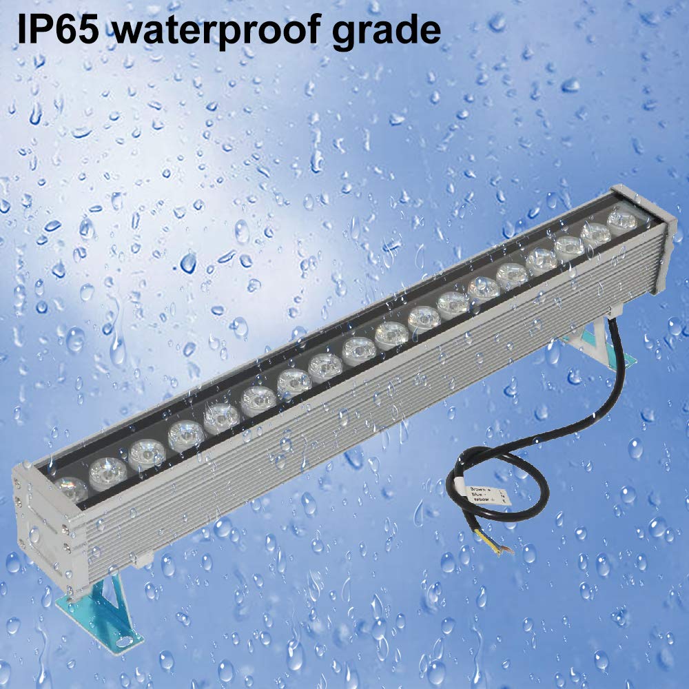 RSN LED 18W Wall Washer Light, 19.7in Linear Strip Light, Super Bright 1800Lm in Brightness, 120V LED Light Bar 3000k Warm White,IP65 Waterproof for Landscape, Church, Ads, Yard, Garden