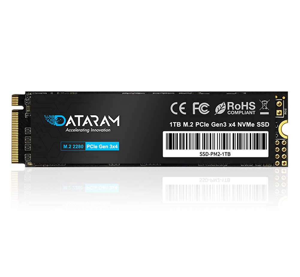Dataram Internal SSD, PCIe NVMe M.2 2280 Solid State Drive, PCIe Gen3 8Gb/s (1TB)