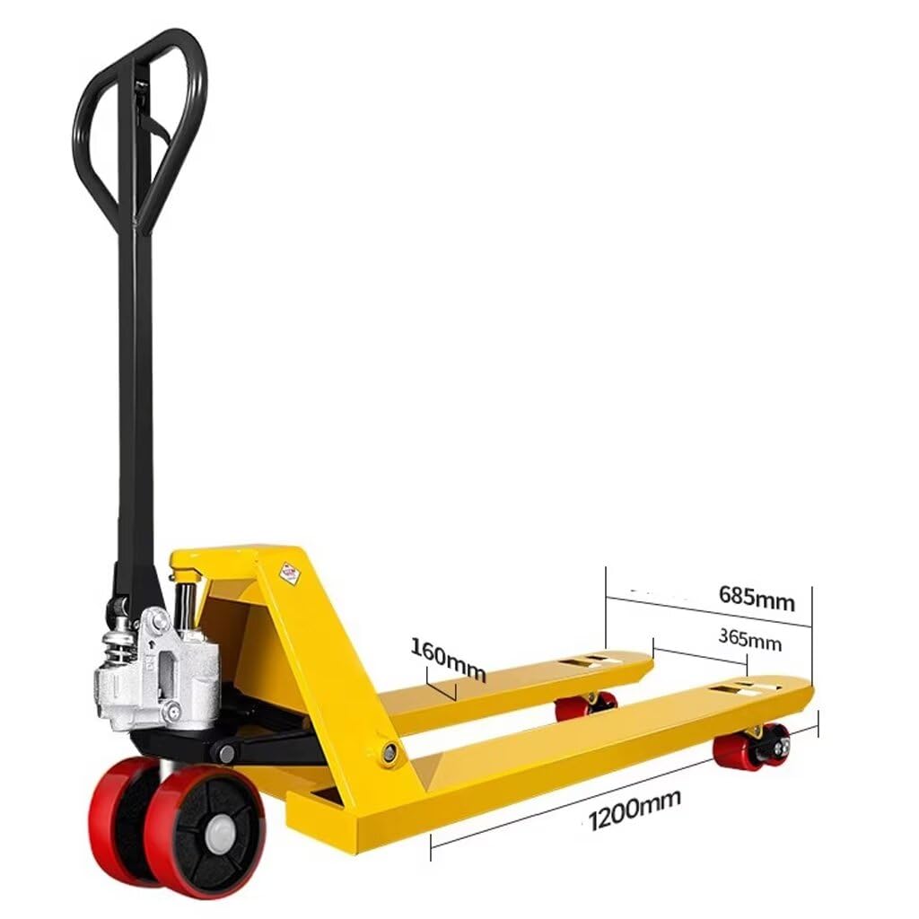 CZLELQQX 6600lbs Manual Hand Pallet Truck,48"" Long Forks Hydraulic Pallet Jack Dolly,Heavy Duty Pallet Jack for Warehouse Silent Adjustable Height Hand Truck Stacker(48""x27""Forks), HBB3.0