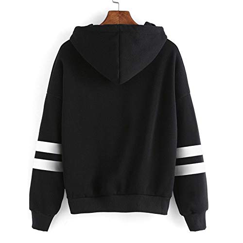 CORIRESHA Large Front NASA Logo Stripe Sleeve Hoodie Sweatshirt