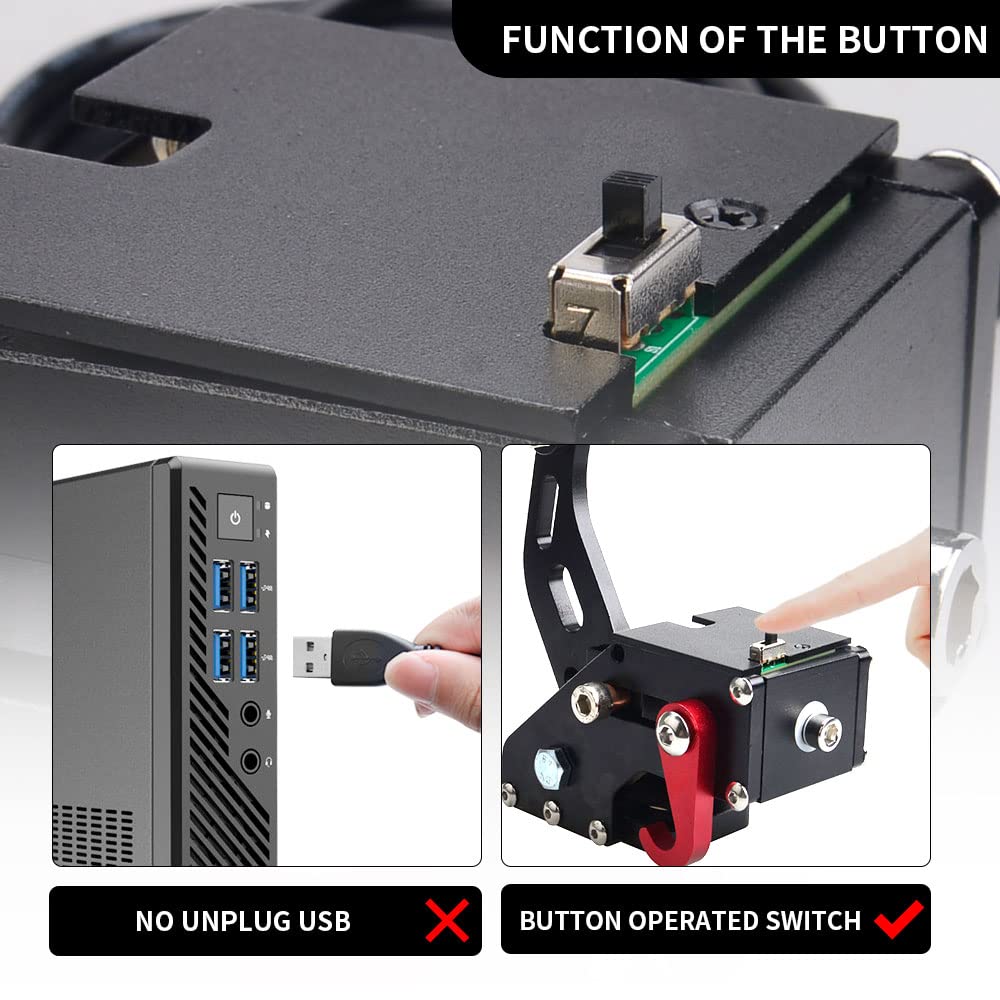 CNRAQR PC/PS4/PS5 Racing Game USB Handbrake 16Bit SIM for Racing Games, Compatible with G29 Simulate Linear Handbrake Realize Switch Control(With Fixing Clip and Plate