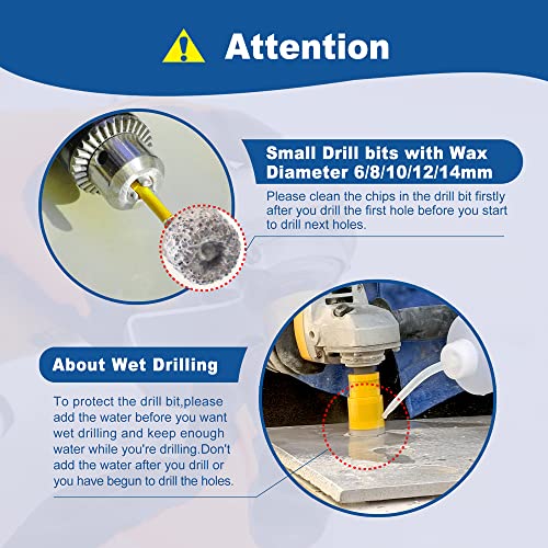 Dry Diamond Core Drill Bit,HIGHDRIL 2pcs Diameter 25mm 1" with Triangle Shank Vacuum Brazed Hole Saw for Concrete Granite Marble Glass Porcelain Tile Masonry Brick