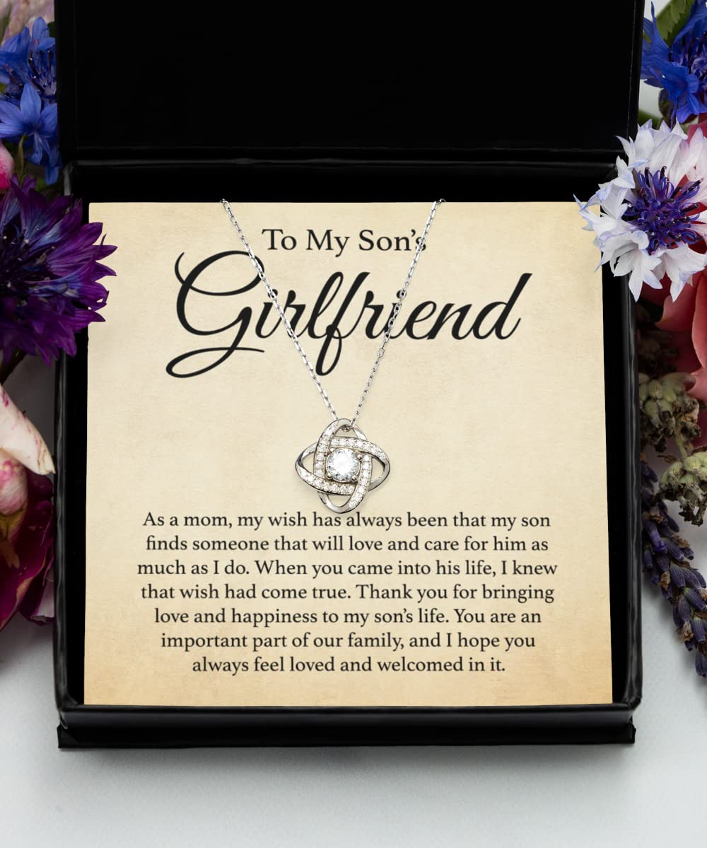 Coveted Goods To My Son’s Girlfriend Gift, Sterling Silver Necklace Gift for Son’s Girlfriend