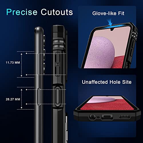 for Samsung Galaxy A14 5G Case with Slide Camera Cover+Screen Protector(2 Packs),[Magnetic Rotated Kickstand] [Camera Protection] Military Grade Shockproof Heavy Duty Protective Cover-Black