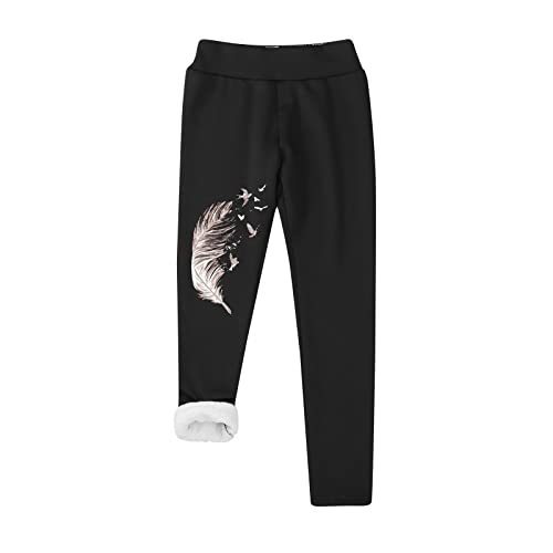 High Waisted Thermal Winter Yoga Pants for Women High Waisted Thermal Winter Hiking Running Pants Pockets(Pink,X-Large)