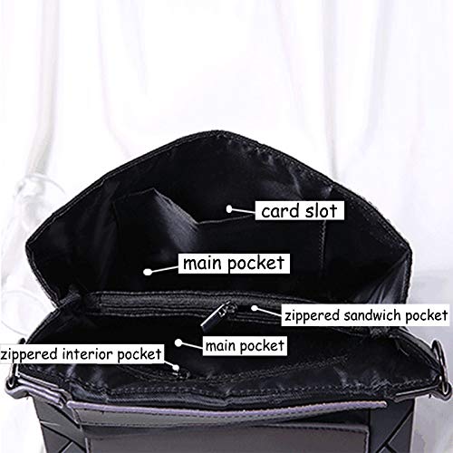Van Varo Geometric Hard Lattice Crossbody Shoulder Bag Luminous Envelope Handbag Black One Size
