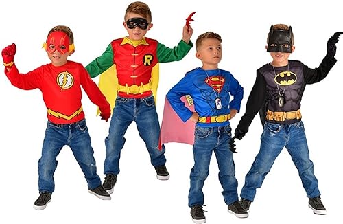 Rubies Child's DC Comics Dress up Trunk with Superman, The Flash, Batman and Robin