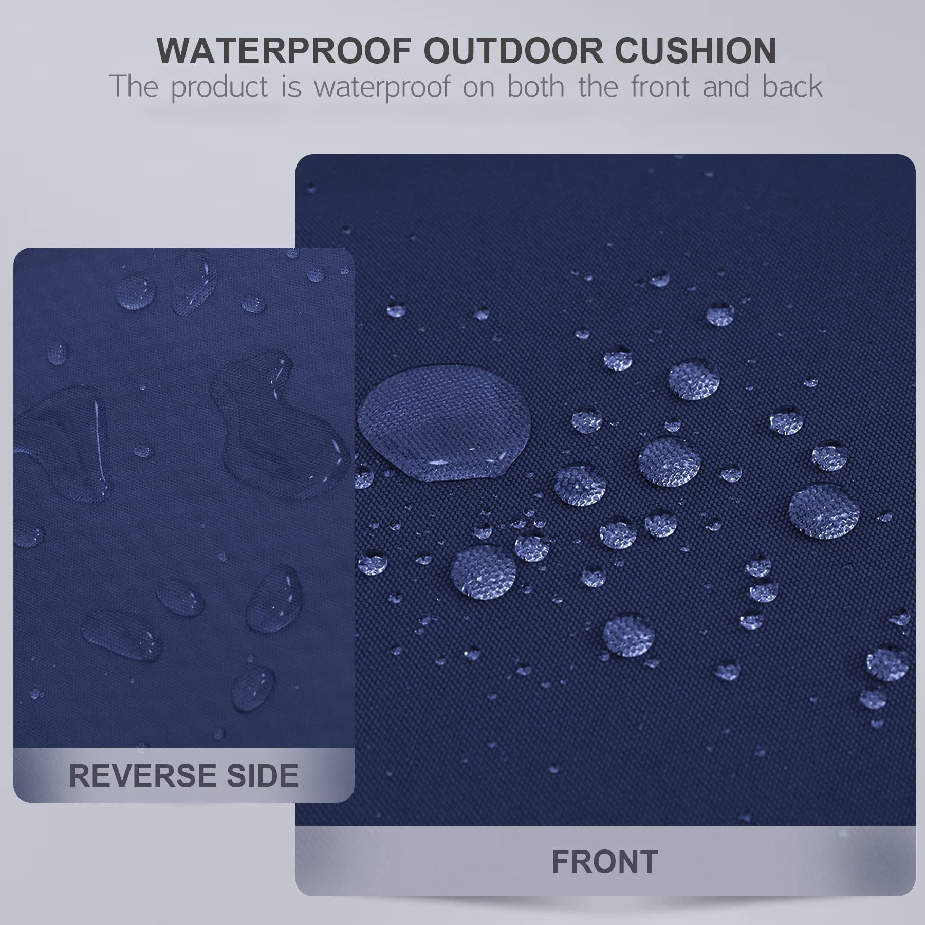 Favoyard Outdoor Bench Cushion 59 x 18 Inch Waterproof Patio Furniture Cushions 3-Year Color Fastness Garden Sofa Settee Couch Swing Pads with Handle and Adjustable Straps, Blue