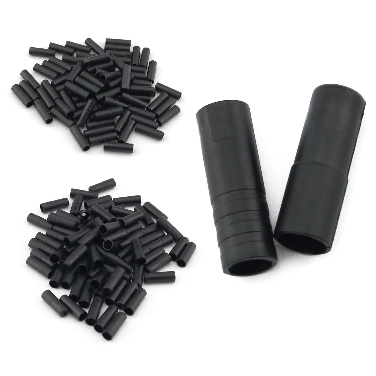 DGHAOP 150pcs Black Plastic Mountain Road Bike Bicycle Brake Wire Cable Housing Ferrule End Caps (75pcs 4mm + 75pcs 5mm)