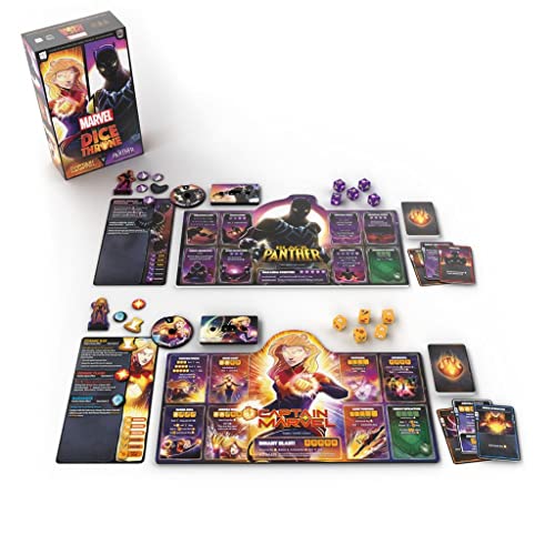 USAOPOLY Marvel Dice Throne | 2 Hero Box Featuring Captain Marvel, Black Panther | Standalone Competitive Dice Game | Officially-Licensed Marvel Game | Compatible with The Dice Throne Ecosystem