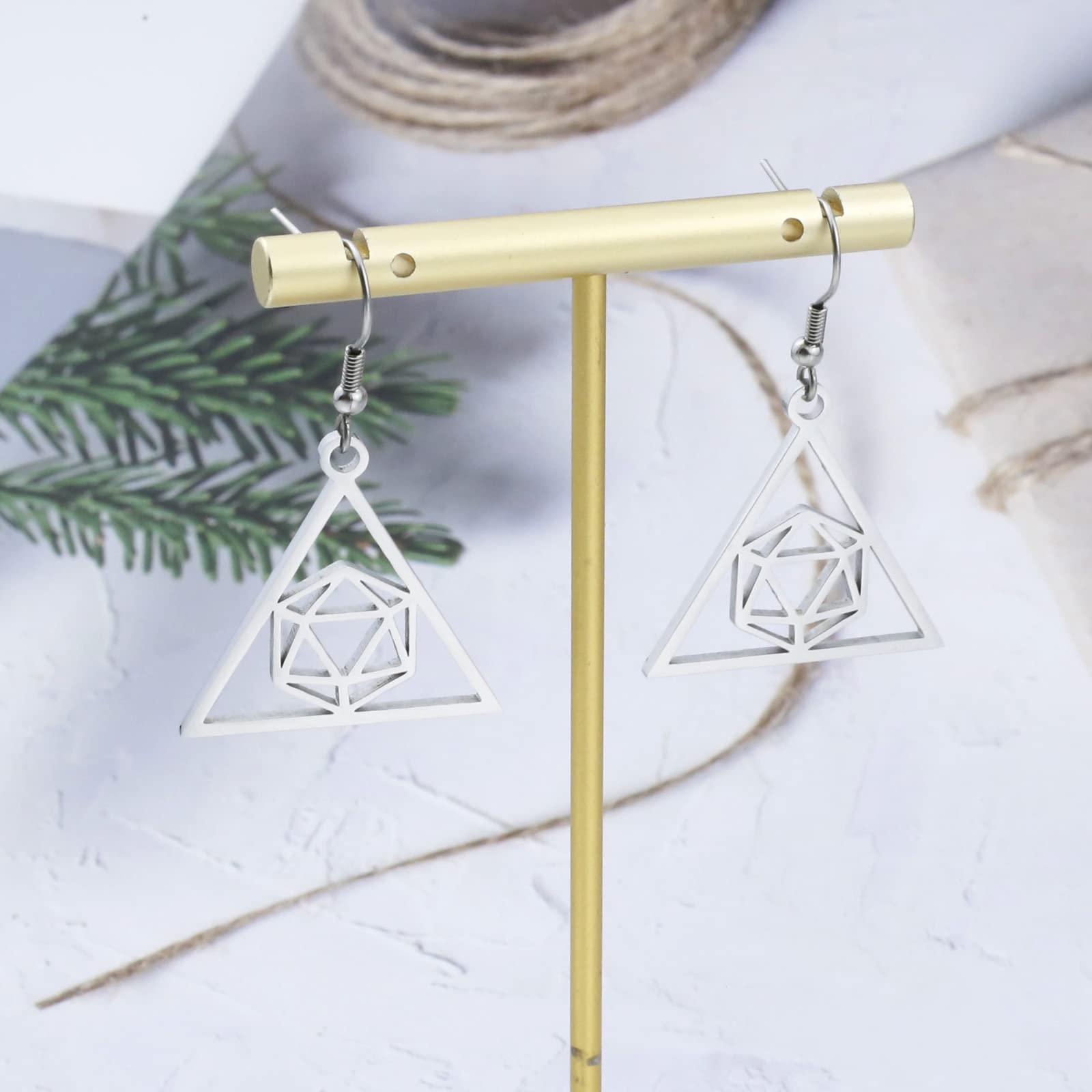 DGHJ Dungeons and Dragons Gift Dungeons and Slay Dragons Necklace Earring DM Gift DM Fans Gift Dungeons Lover Gift (Dungeons- Ear)