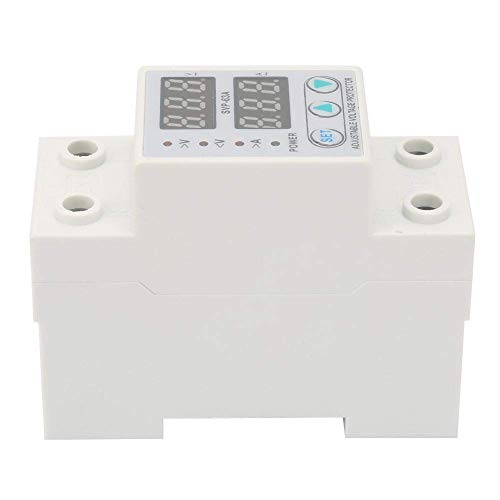 Double LED Display Single Phase Adjustable Voltage Current Protector Voltage Protective Device AC230V 63A 81 x 36 x 60mm