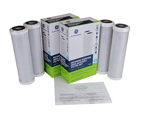 Double-up, 2x Genuine GE FX12P replacement filters for GE GXRM10RBL RO systems includes retail boxes, silicon O-ring lubricant, instruction, certificate, 2 boxes or 4 filters also for GE PNRV12 GXRV10