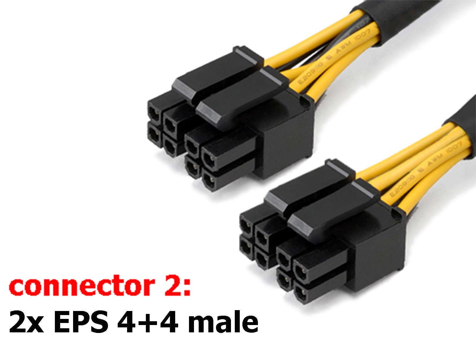 TeamProfitcom CPU 8 Pin Splitter ATX CPU 8 Pin Female to Dual 8(4+4) Pin Male EPS 12V for Motherboard Power Adapter Cable Sleeved EPS Y-Splitter 9 inches (Not GPU PCIe Splitter)