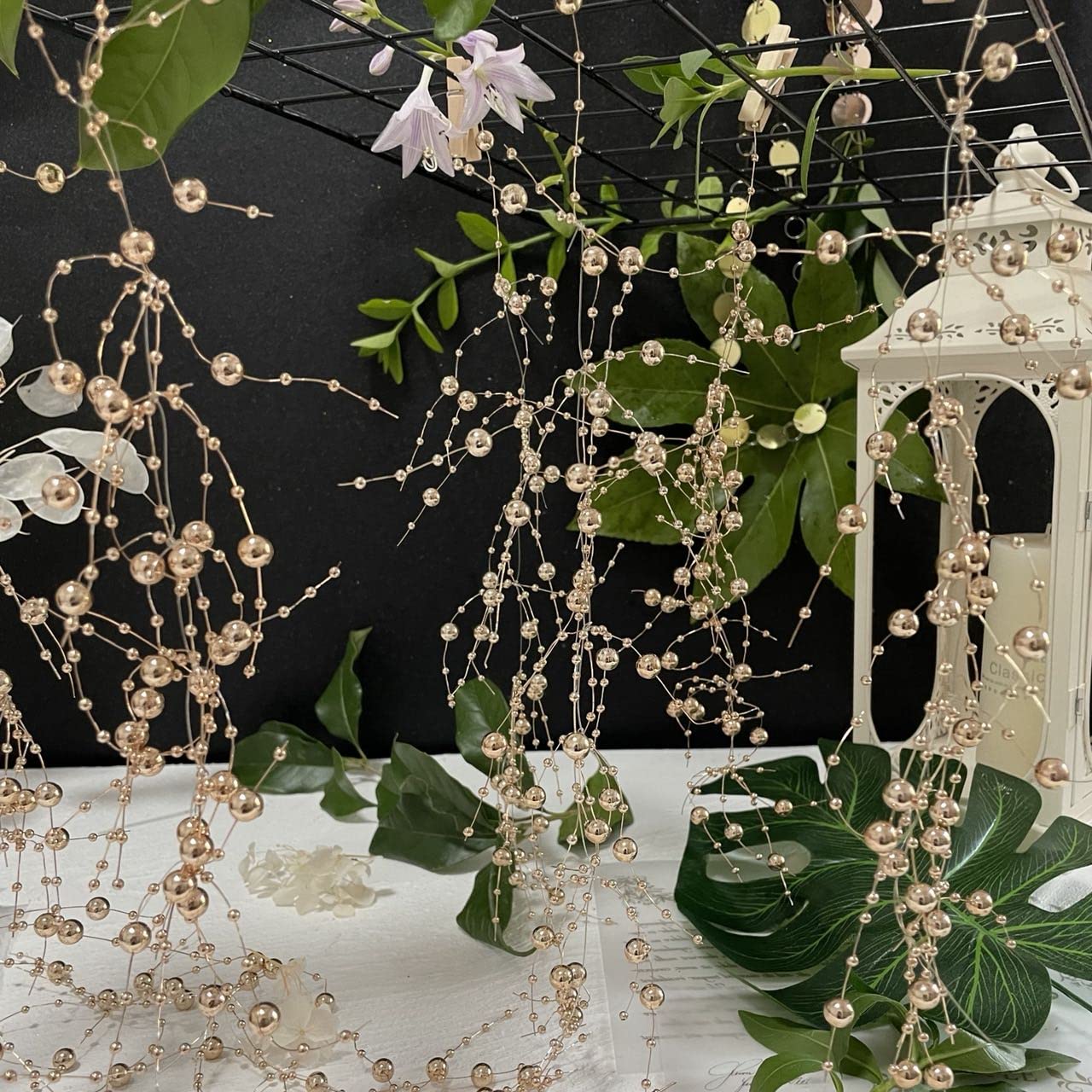 TeaSu 12pcs Pearl String, for Wedding Centerpiece, Vase Filler and Decor for Floating Candles