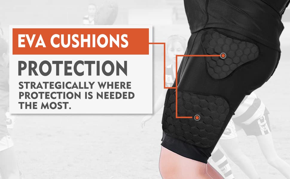 DGXINJUN Youth Kids Padded Compression Short Hip Portector 5 Pads Football Girdle