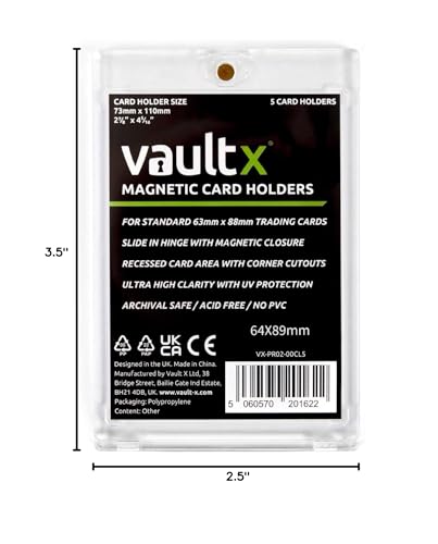 Vault X Magnetic Card Holders - 35pt for Trading Cards & Sports Cards (5 Pack)