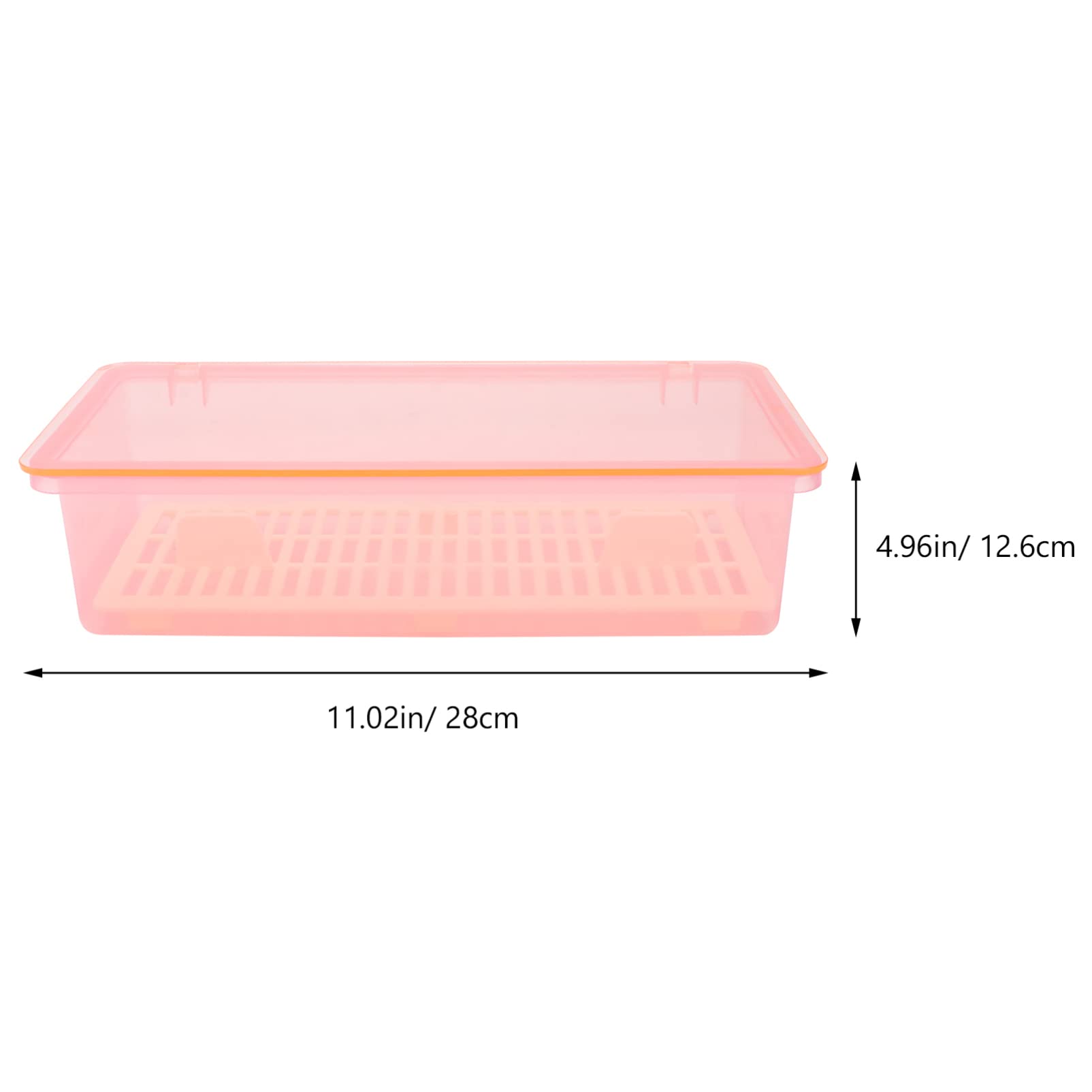 DOITOOL Flatware Tray with Lid and Drainer, Tableware Utensil and Cutlery Drawer Organizer with Lid Covered Silverware Tray to Keeps Your Cutlery Organized and Protected (Pink)