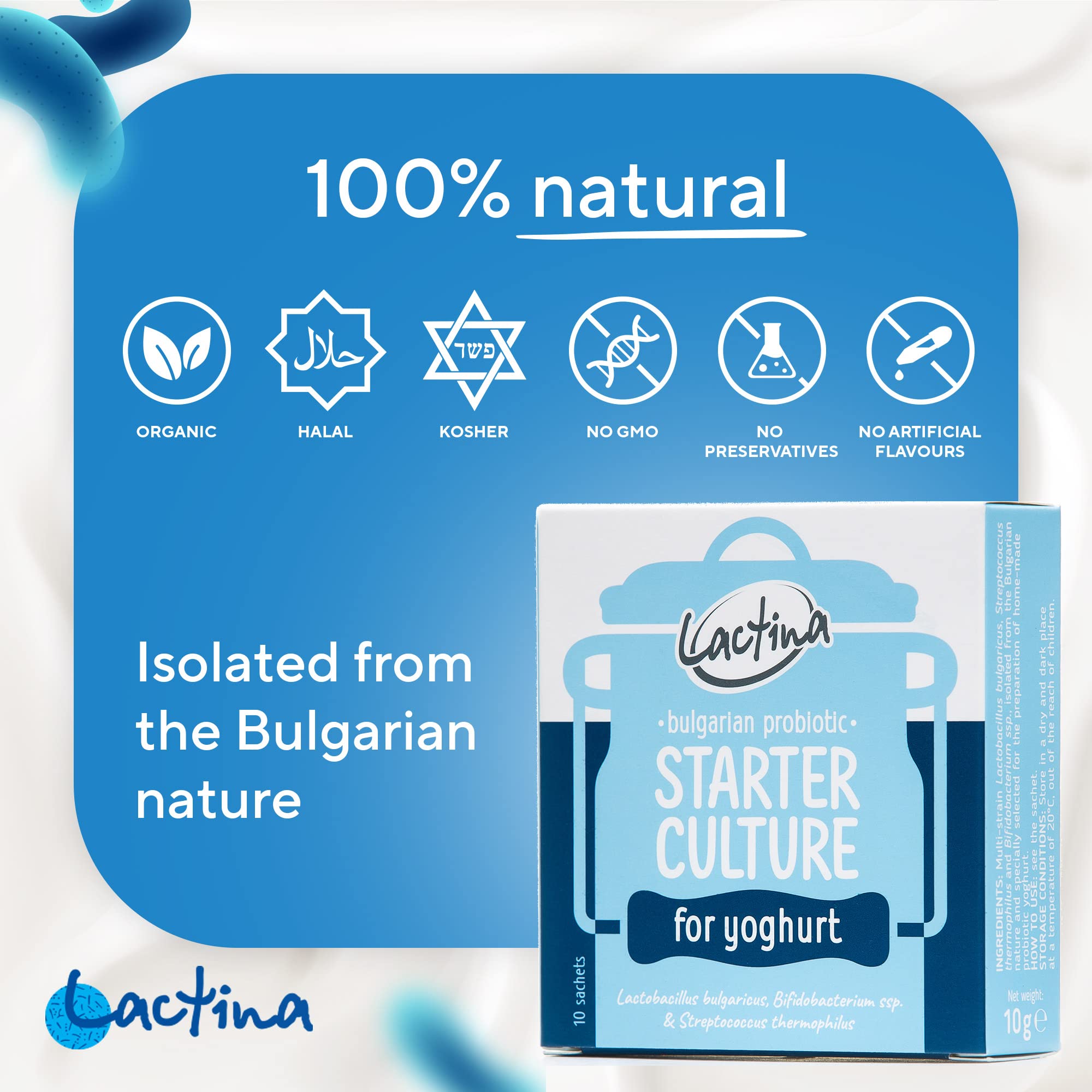Bulgarian Yogurt Starter Culture with Probiotics Natural Probiotic Yogurt Culture Starter Homemade Yoghurt Starter 10 Liters Lactobacillus bulgaricus