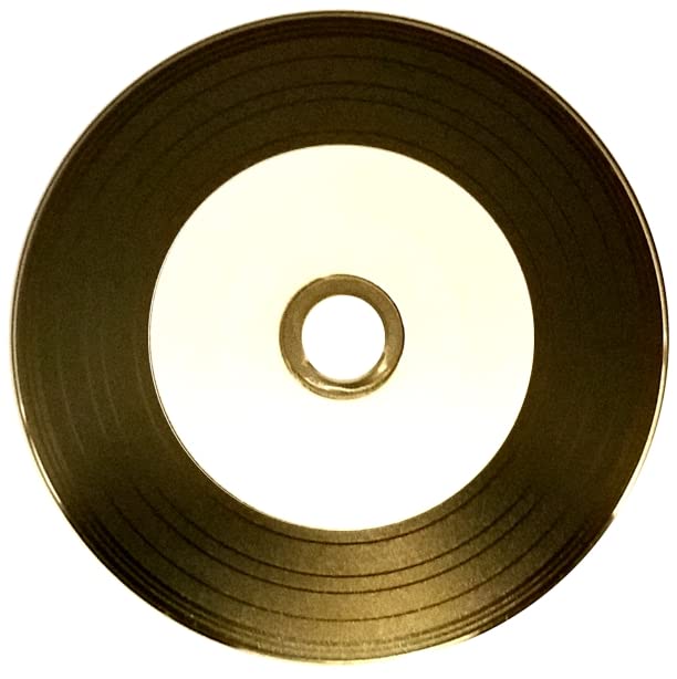 FalconMedia Digital-Vinyl White Inkjet Hub/Diamond Black 52X 80-Min CD-Rs 25-Pak