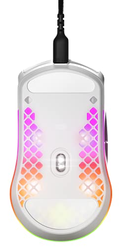SteelSeries Aerox 3 - Super Light Gaming Mouse - 8,500 CPI TrueMove Core Optical Sensor - Ultra-Lightweight 59g Water Resistant Design - Universal USB-C connectivity - Snow (Renewed)