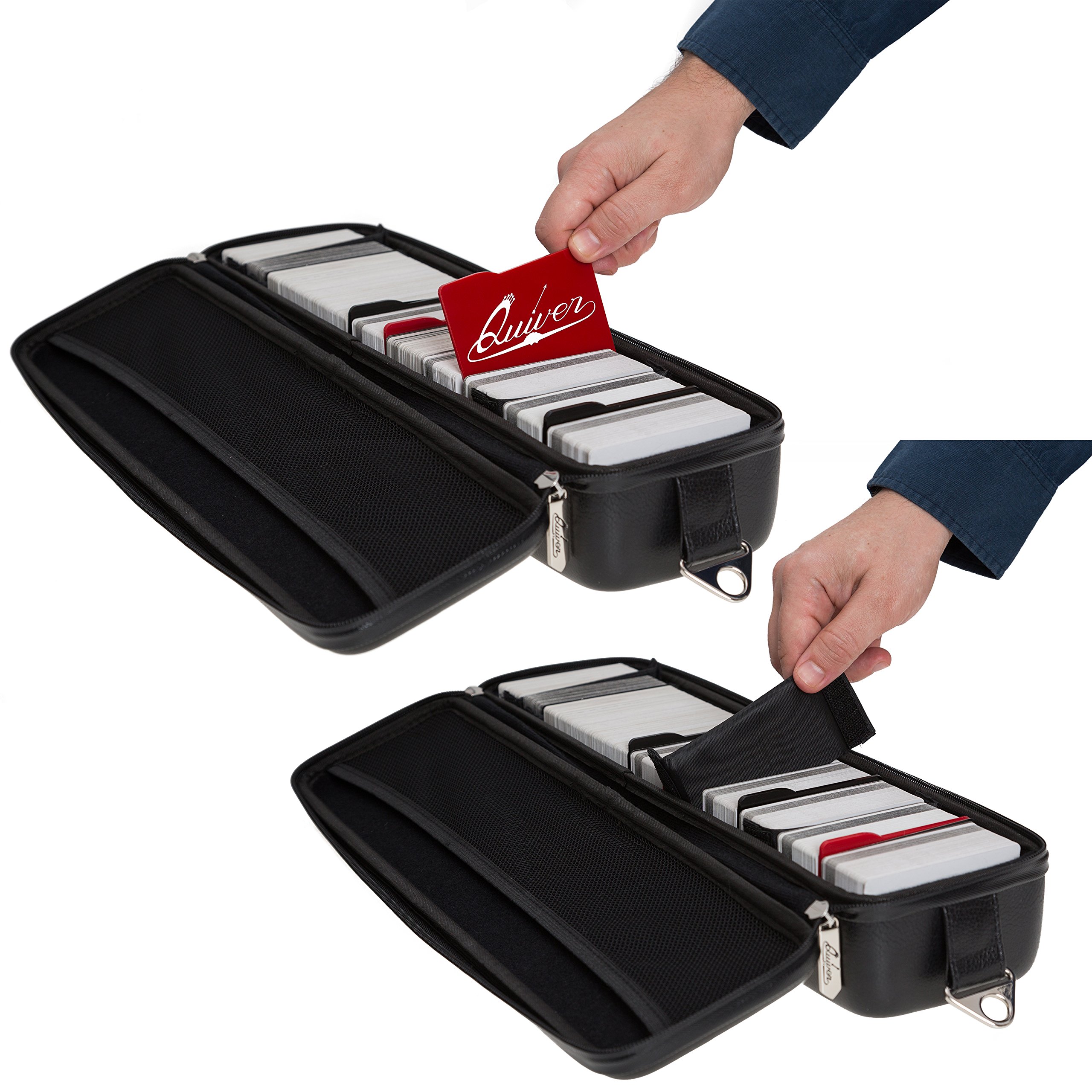 Quiver Time Card Case Dividers & Separators (7-Piece Set) Game Organizers - Ideal for Tabletop Gaming, Trading, Figures, Dice, Accessories - Use with Card Storage Boxes (Red & Black, Accessories)