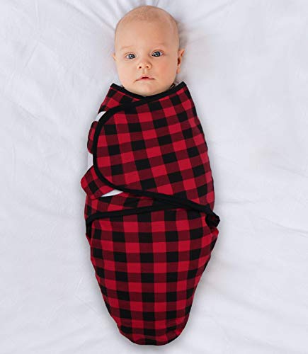 The Peanutshell Baby Swaddle Blankets for Boys or Girls, Woodland Animals & Buffalo Plaid, 3 Pack Wrap Set, 2 Sizes (Small/Medium)