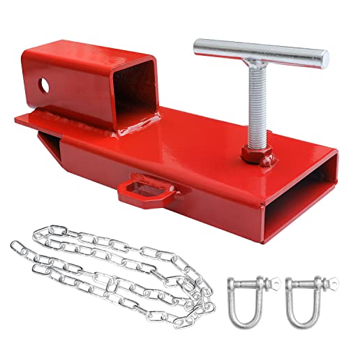 Forklift Trailer Hitch Attachment, AIWARGOD 1PC 2" Receiver Trailer Towing Adapter with Chain Red