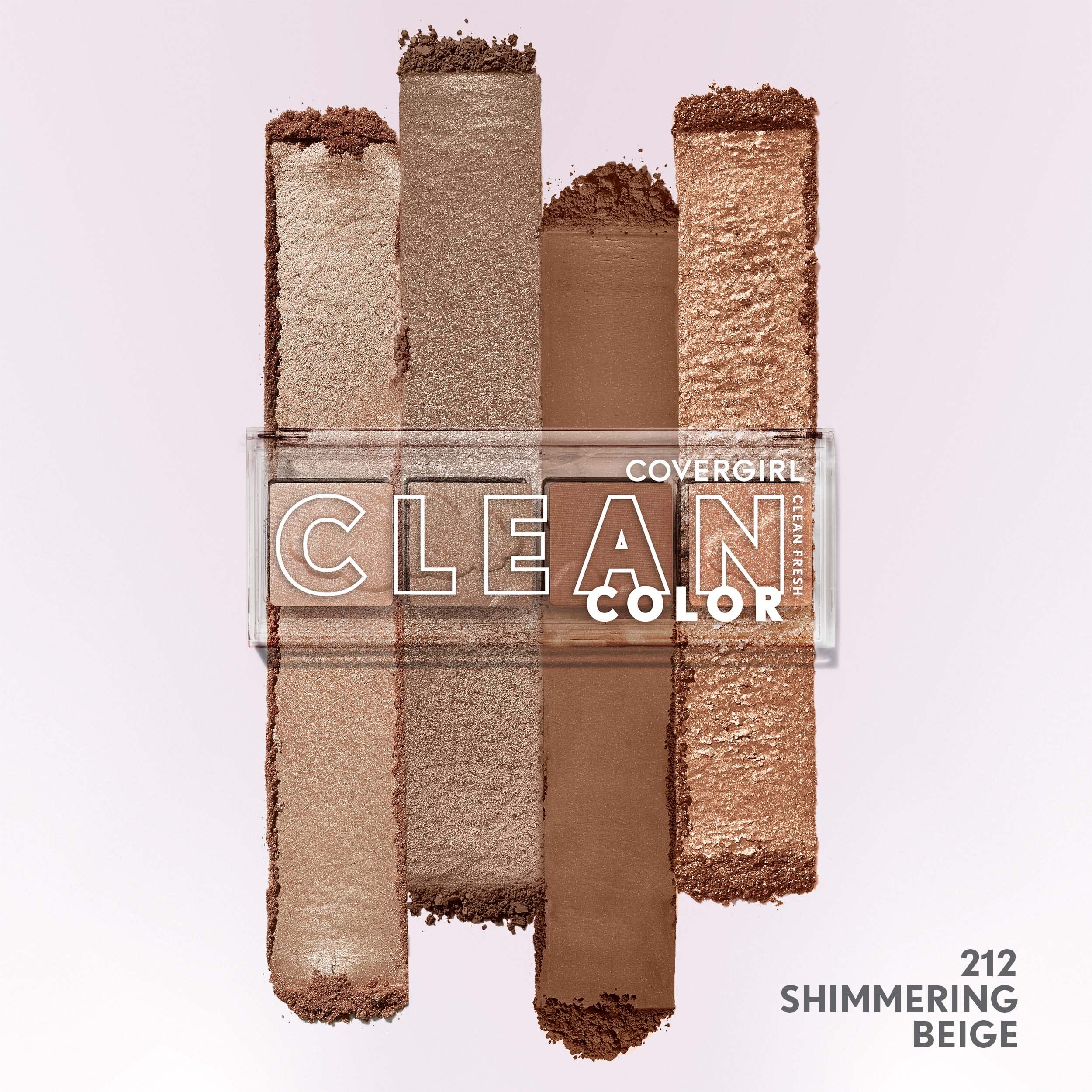 COVERGIRL Clean Fresh Clean Color Eyeshadow β Eyeshadow, Eyeshadow Palette, Shimmer Eyeshadow, Vegan Formula - Shimmering Beige, 4g (0.14 oz)