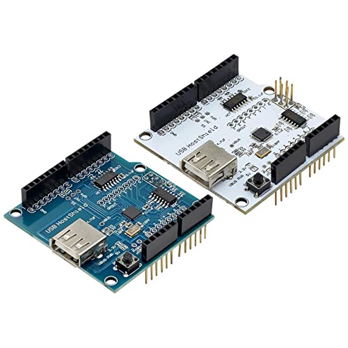 EWNICE USB Host Shield 2.0 for Arduino UNO MEGA ADK Compatible for Android ADK DIY Electronic Module Board (Color : White Plate)