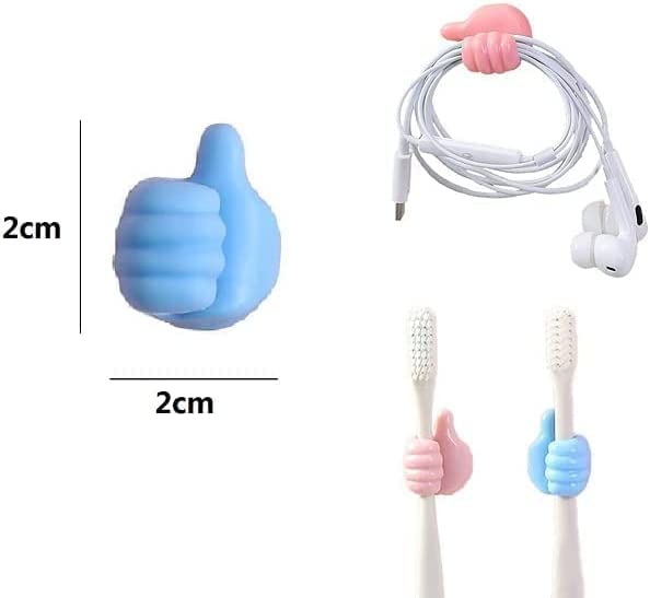 Miyabitors 16PCS Silicone Thumb Wall Hook,Adhesive Thumb Wall Decor Hook Multifunctional Clip Holder,Thumb Hook Up for Cable rganizer Holder Clips,Creative Key Holder , Toothbtush Holder Storage(A)