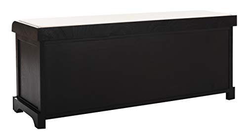 Safavieh Black American Homes Collection Lonan Grey and White Wicker Storage Bench, 0