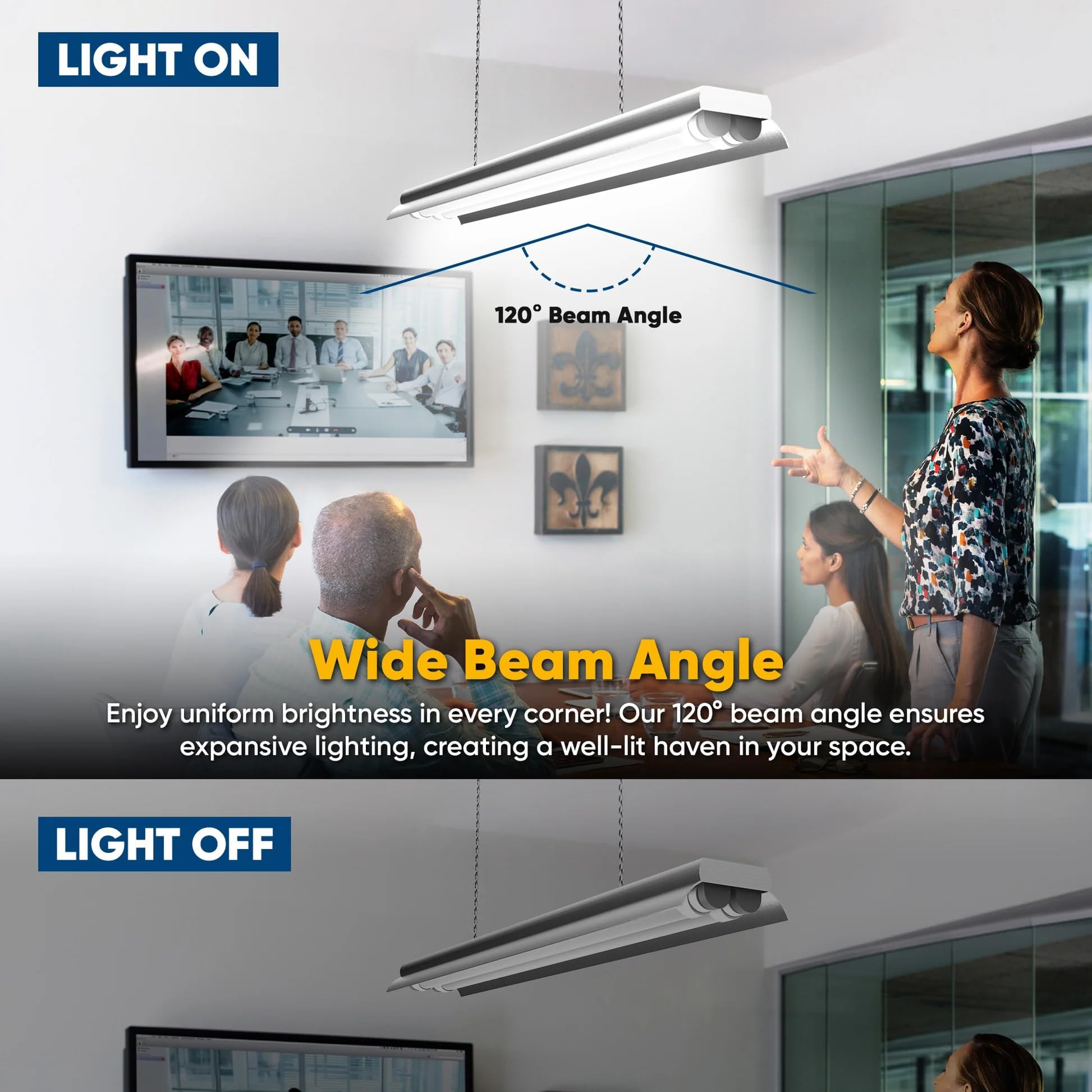 LEDMyplace 20W 4Ft LED Tube Light Bulb, Double Ended Ballast Compatible, Frosted Lens, 5000K Daylight White, 60W Replacement, for Office, Warehouse, Supermarket, Parking, Pack of 4