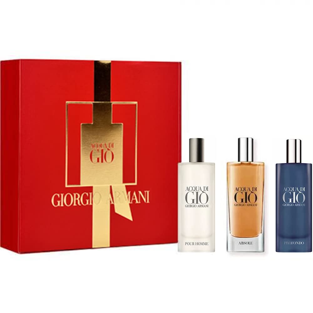 GIORGIO ARMANI Collection Trio Mini Perfume Gift Set for Men, 3 Pc 0.5 OZ