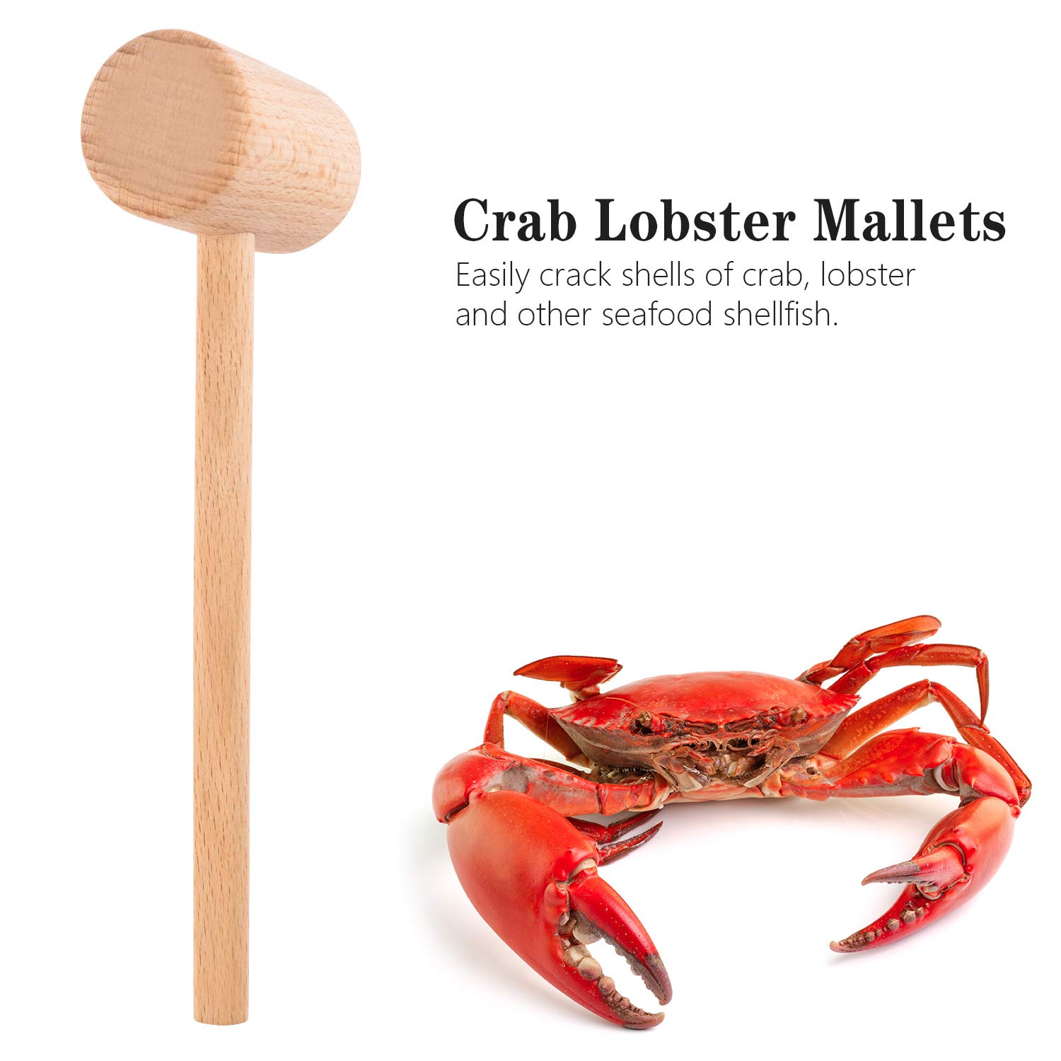 ZAUGONTW Wooden Crab Mallet for Chocolate, Mini Wooden Hammer Multi-Purpose for Kids Toys Crab Lobster Mallets,1Pcs