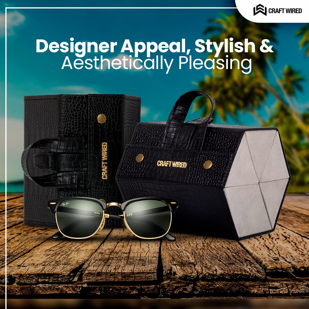 CRAFT WIRED Travel Sunglasses Case Organizer - Sunglass Travel Case for Multiple Pairs - Sunglass Organizer for Women - Glasses Case Multiple Pairs Men