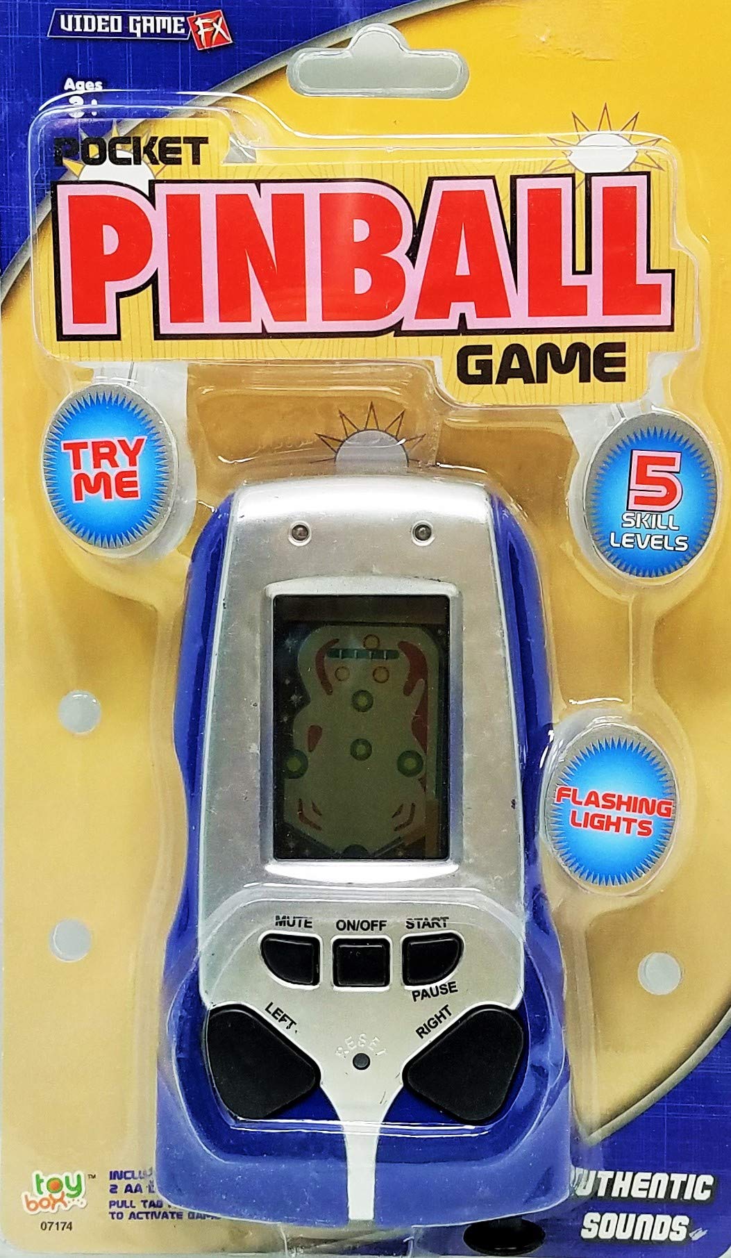 Video Game FX Pocket Pinball Game with Authentic Pinball Game Sounds and Lights