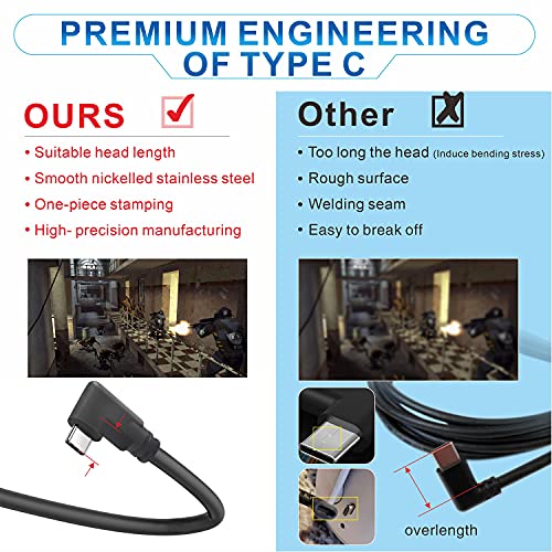 Compatible Oculus Quest 2 Link Cable, Bilitech Oculus Link Cable 16 ft, Super-Reliable PC VR Link& 5Gbps Transfer Rate& 3A Charging Rate, USB 3.0 Type A to C Cable for VR Headset and Gaming PC