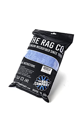 The Rag Company - Eagle Edgeless 500 (4-Pack) Professional Korean 70/30 Blend Super Plush Microfiber Detailing Towels, 500GSM, 16in x 16in, Blue