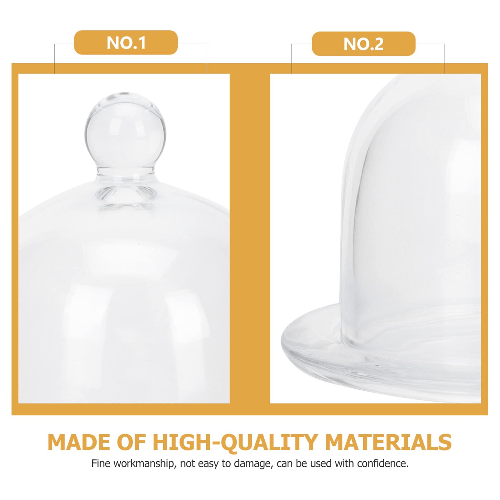 DOITOOL Mini Glass Butter Dish Dome Tray Plate, Multi- Preserving Serving Glass Lemon Keeper, Clear Glass Bell Jar Dome with Plate for Cream Cheese Cake, Salad Foods Wedding Party Home