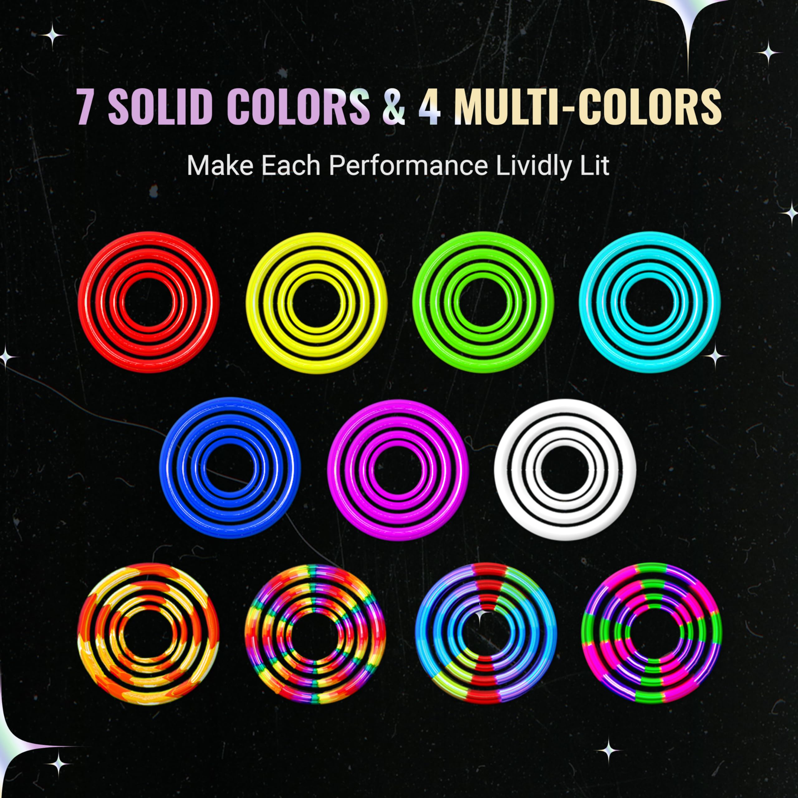 UltraPoi UltraKnob Handles Set (Pair (2)) - Rechargeable LED Poi Knob Handles for Poi Balls - Over 30 Rainbow Color Modes & Flashing Patterns - Silicone Knob Set for Poi, Flow Arts, & Light Spinning