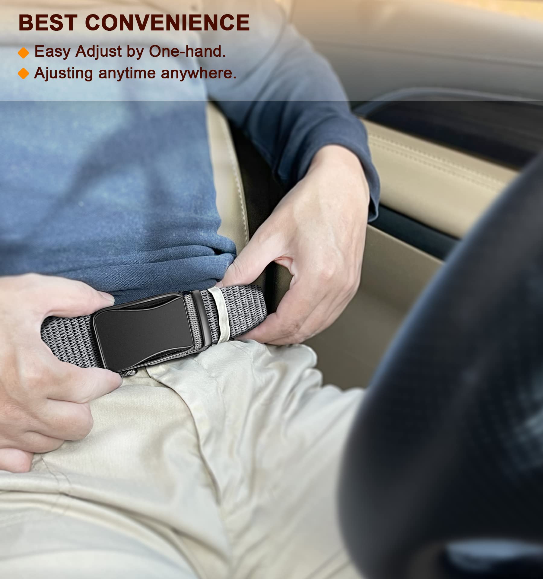 BULLIANT Mens Ratchet Belt Reversible,Web Nylon Casual Belt for Men Golf Hiking Pants Jeans 2 In 1