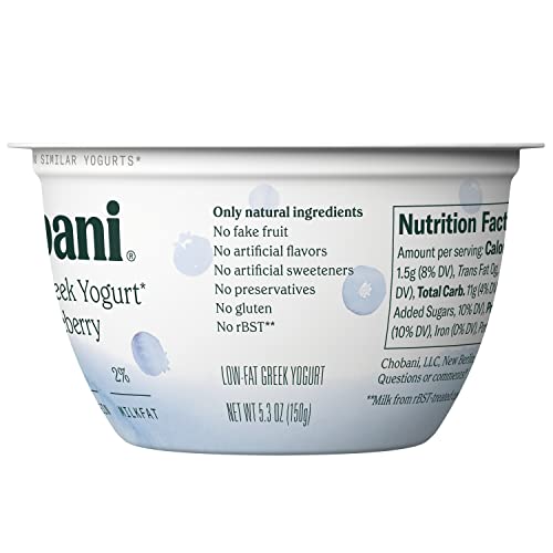 Chobani® Less Sugar Low-Fat Greek Yogurt Wild Blueberry 5.3oz