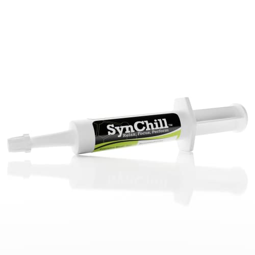 SynChill 12-Pack Oral Horse Calming Gel, 100% Natural & Nutritional Supplement, Lab Proven Results, Designed for Peak Focus & Performance, Approved by Veterinarians, FEI Compliant & Made in USA