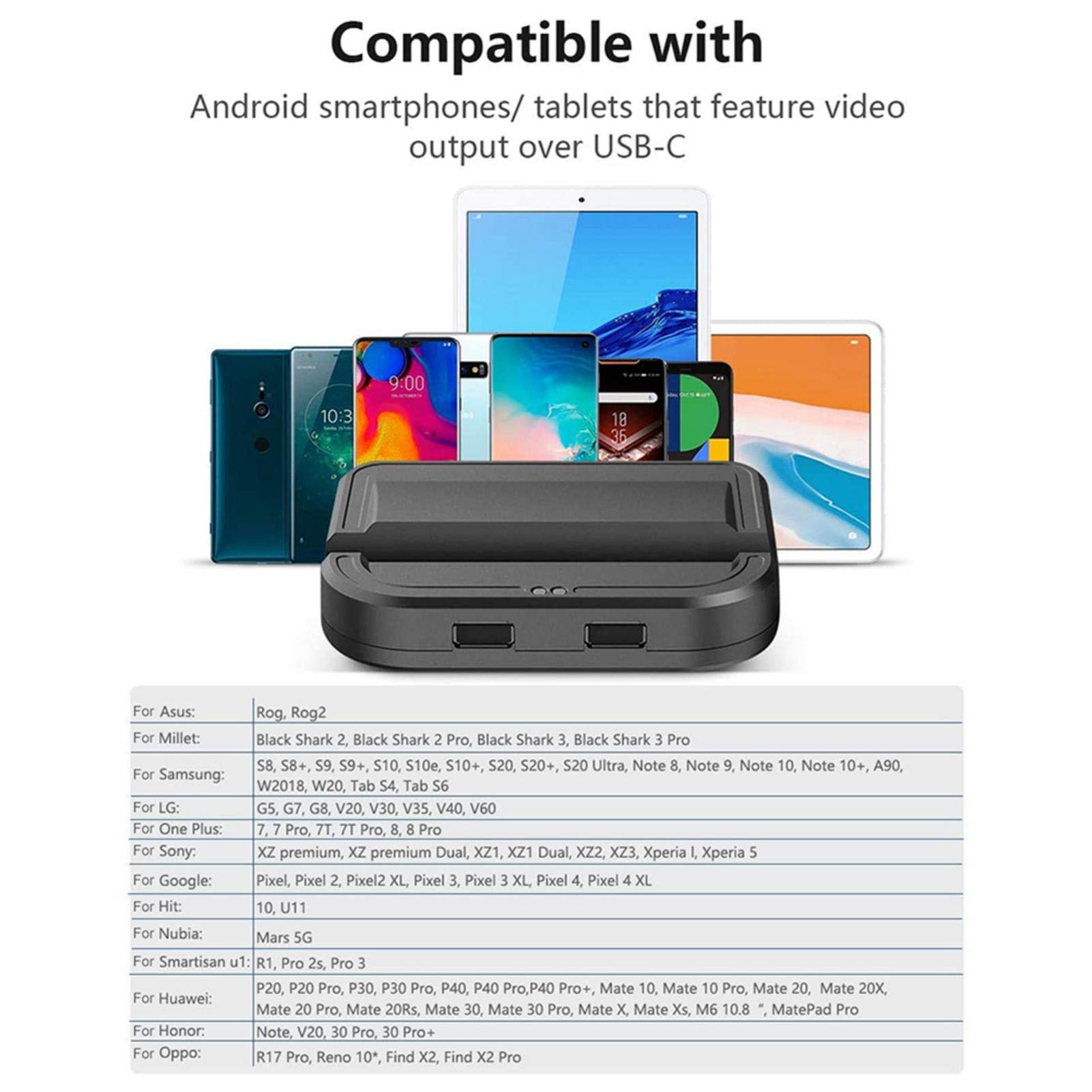 CHUWUJU USB C Wired PUBG Mobile Game Keyboard Mouse Converter Adapter, Gaming Controller Gamepad with HDMI USB 3.0 Port for Shooting Games 4k@144Hz Monitor TV, Compatible with Android Phone/Tablets
