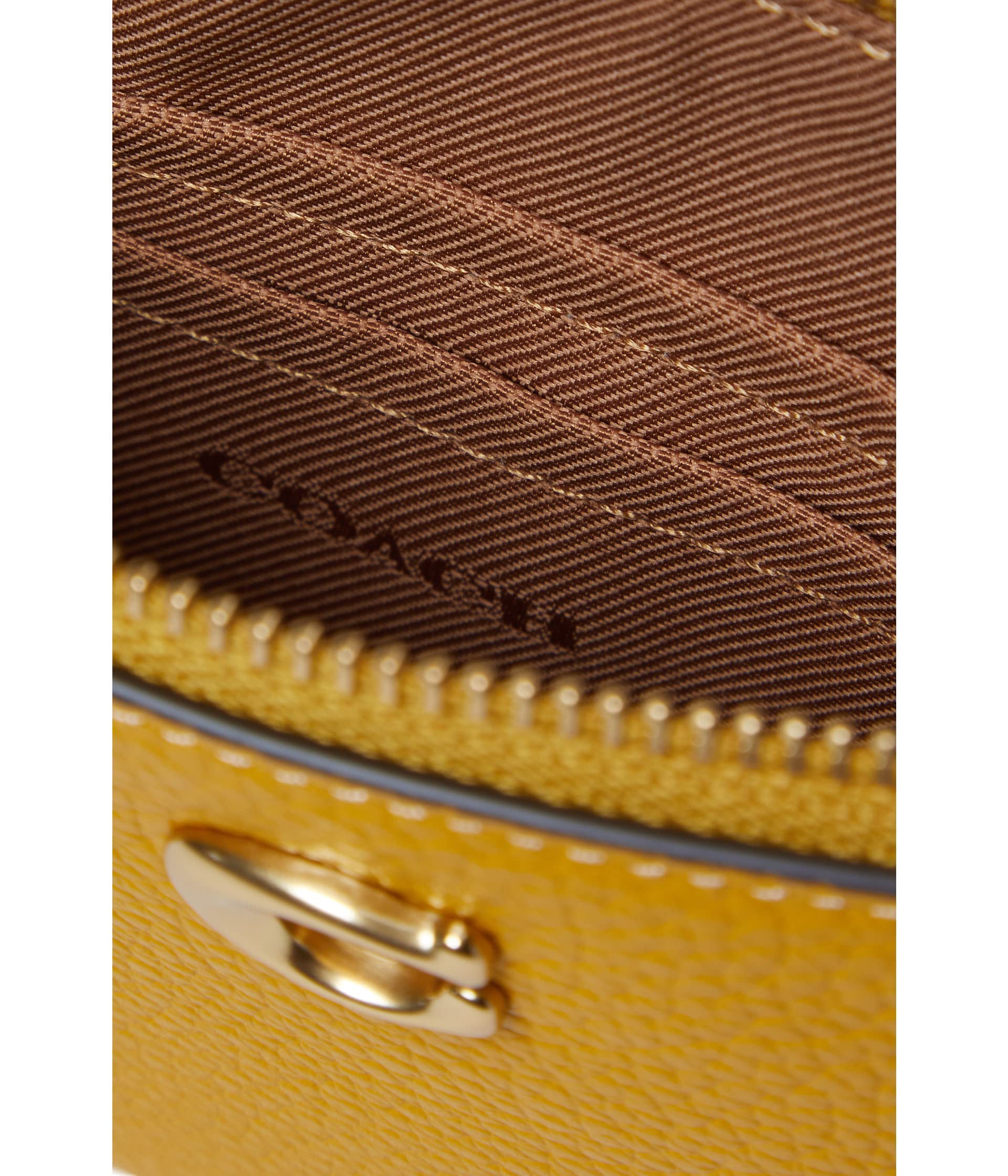 Coach Polished Pebble Small Wristlet Yellow Gold One Size