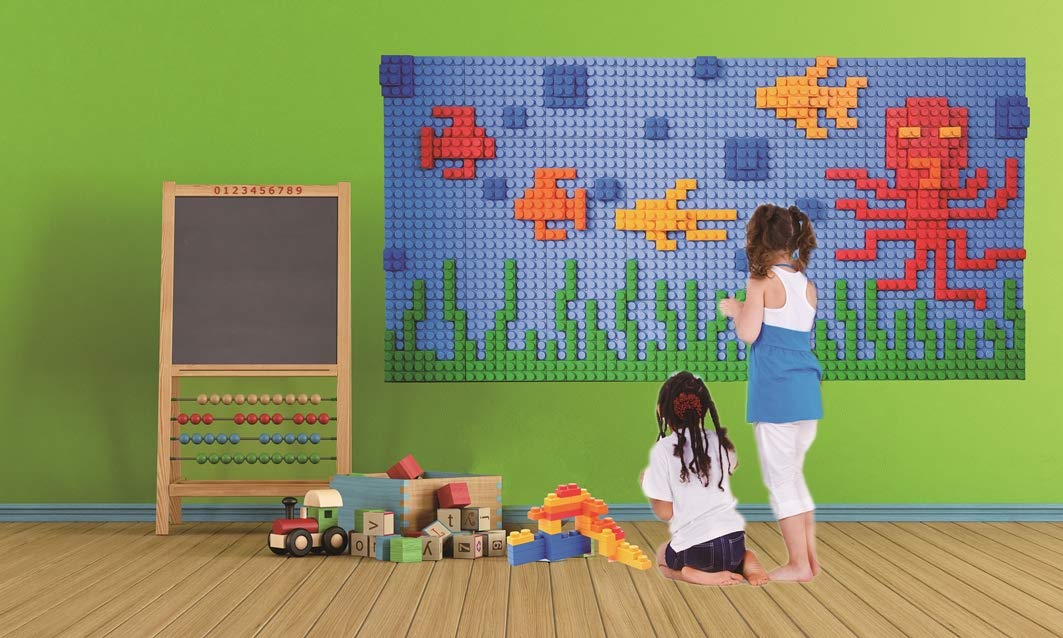 UNiPLAY Platform Soft Building Blocks β Educational Sensory Stacking Blocks, Learning Toy with 11 x 11 Inch Base Plate for Ages 3 Months and Up (64-Piece Set)