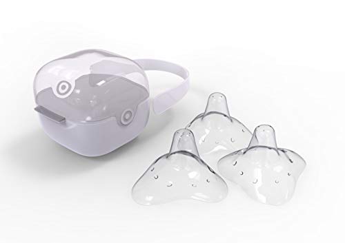 Nipple Shields for Nursing - Soft Set of 3, 24mm / 20mm / 18mm / 16mm, with Free Case | Cushions Sore or Sensitive Nipples, Flex Breastfeeding Shield, Newborn Attachment to Breast, by purifyou (24mm)